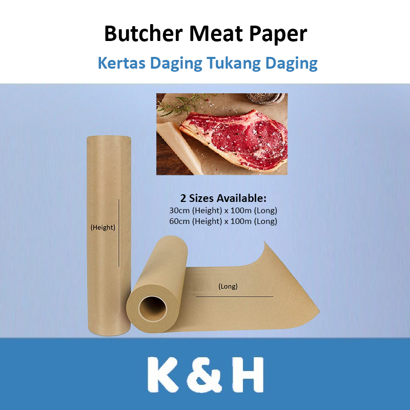 Brown Butcher Paper Roll Uncoated (60cm x 100meter & 30cm x 100 Meter ...