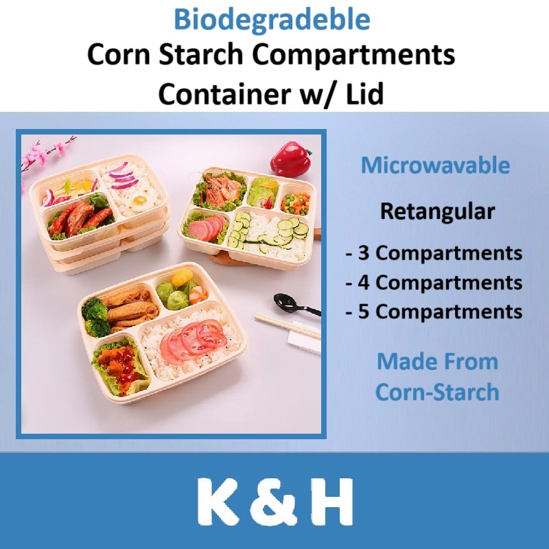 Compartments Container Box / Corn Starch Compartments Container with ...