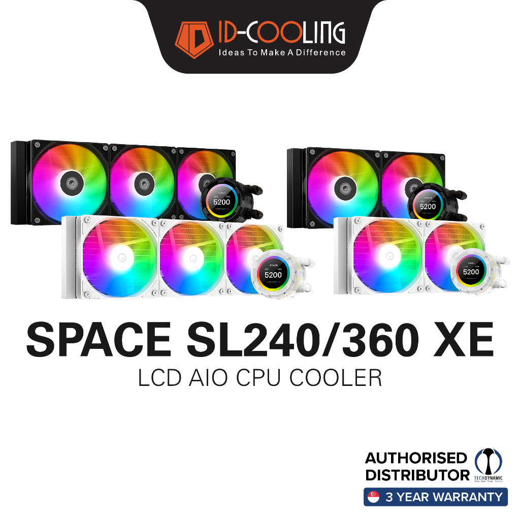 ID-COOLING Space SL240 XE & SL360 XE, Black / White | Shopee Singapore