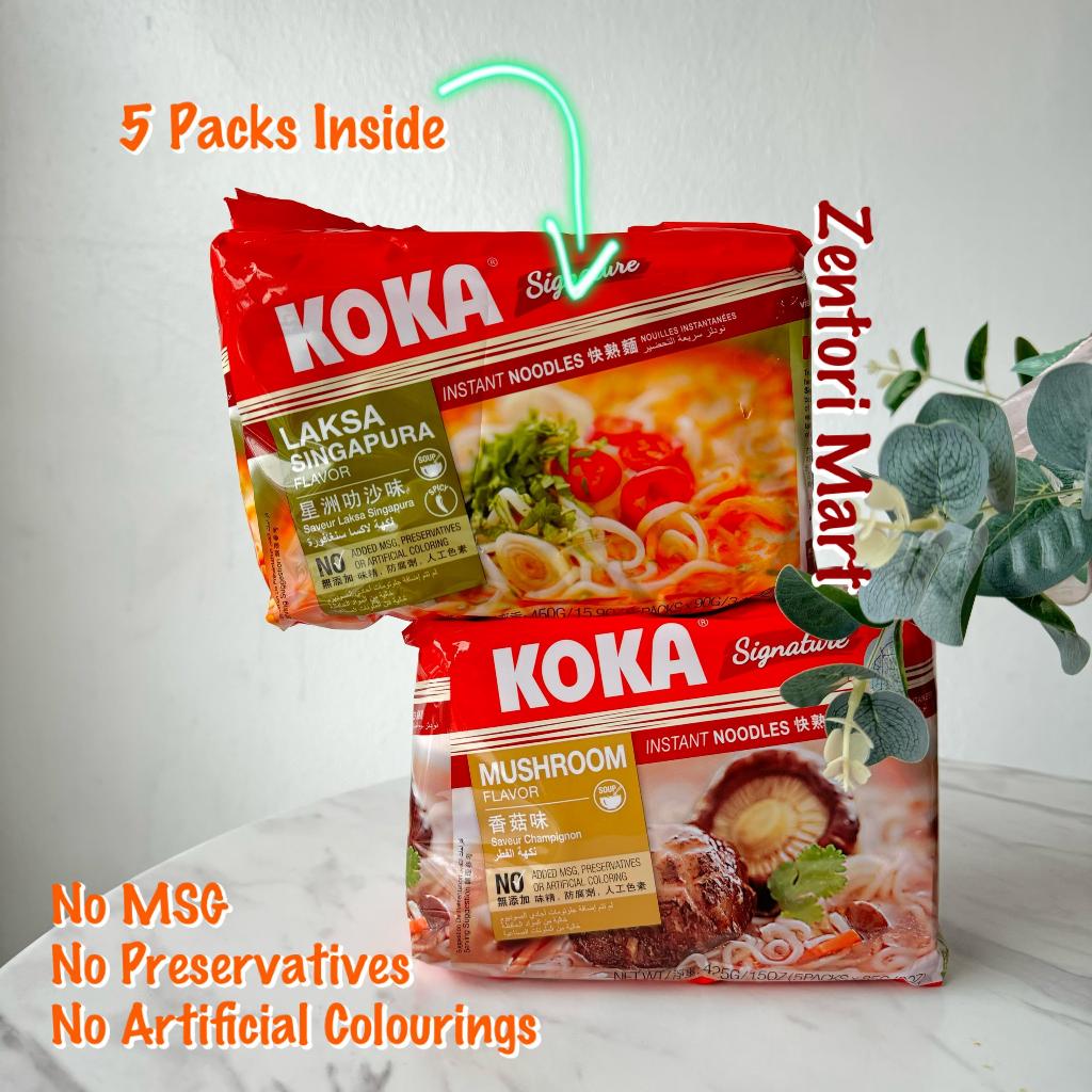 [NO MSG] KOKA Instant Noodles SINGAPORE LAKSA / MUSHROOM 5 packs ...