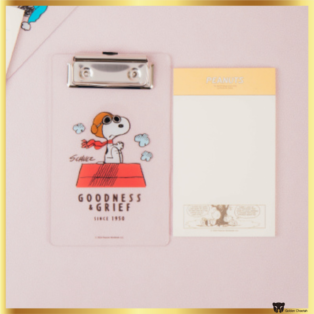Daiso Korea x Peanuts Acrylic Clipboard & Notepad Set | Shopee Singapore