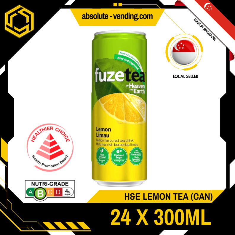 H&E Fuze Lemon Tea 300ML X 24 (CAN) | Shopee Singapore