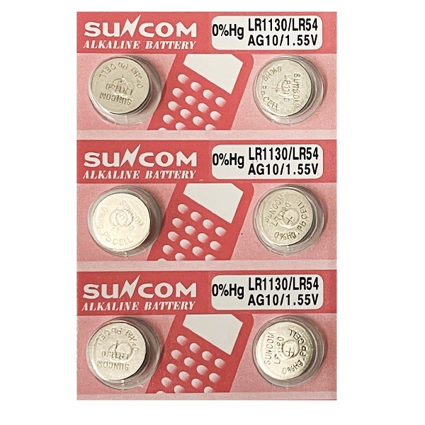 [SG] SUNCOM AG10 SR1130SW LR1130 389 Alkaline Button Battery (6 Pieces ...