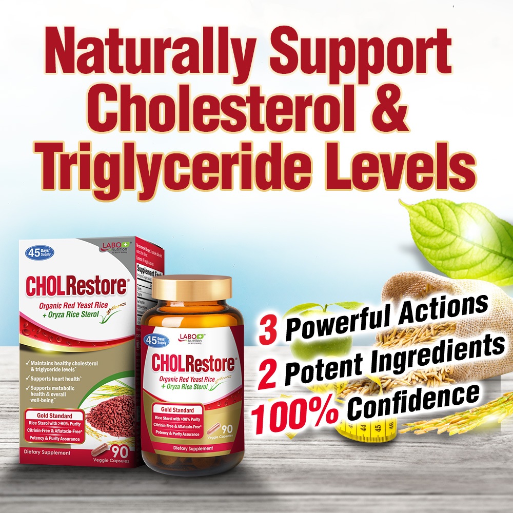 [3 Boxes] LABO Nutrition CHOLRestore Red Yeast Rice - Cholesterol ...
