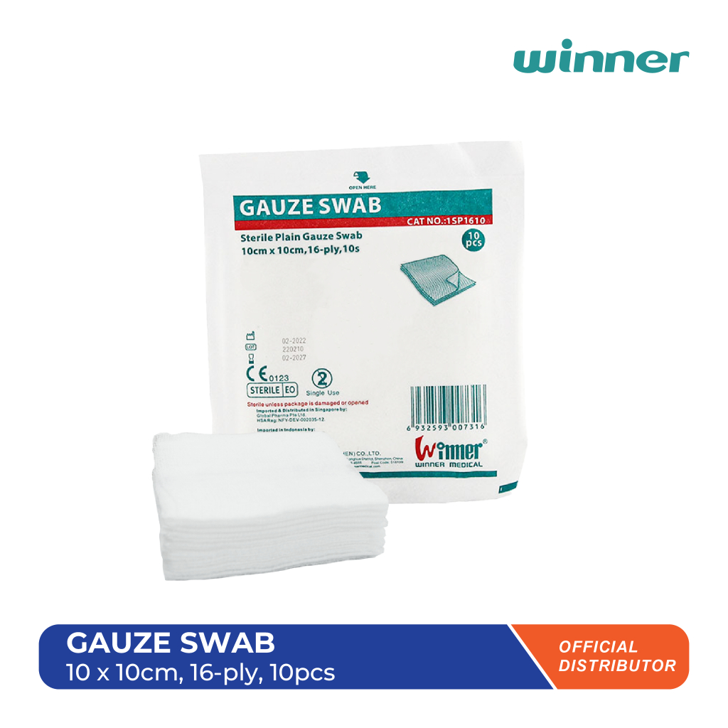 Winner Gauze Swab 10 x 10cm (16ply /10pcs) | Shopee Singapore