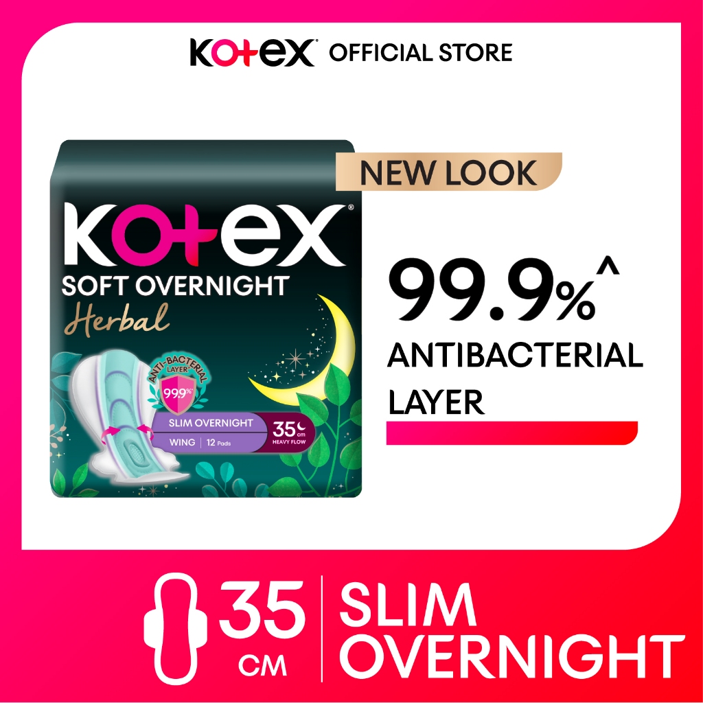 Kotex Soft Overnight Pads Wing Herbal Assorted | Shopee Singapore
