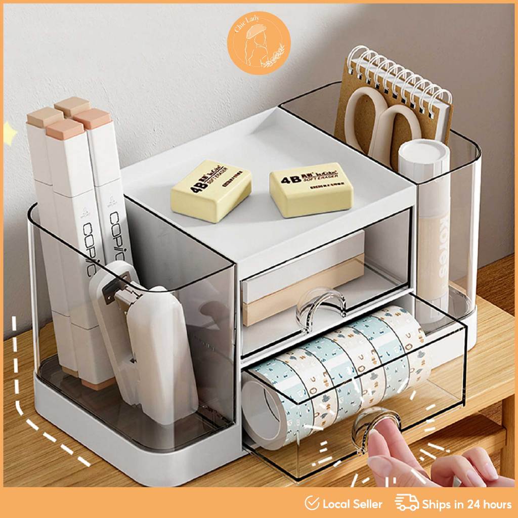 Desk Stationary Organiser Holder Stationary Storage Box Organizer ...