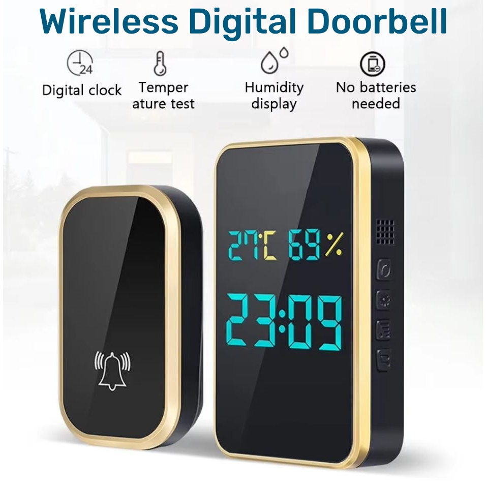 Digital Wireless Doorbell Smart Self-powered Waterproof Smart Door Bell ...