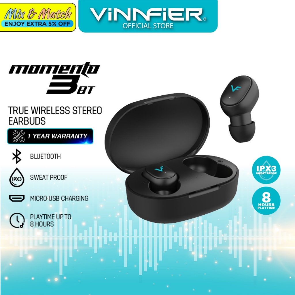 Vinnfier VF Momento 3 BT TWS ear phone bluetooth earbud True Wireless ...