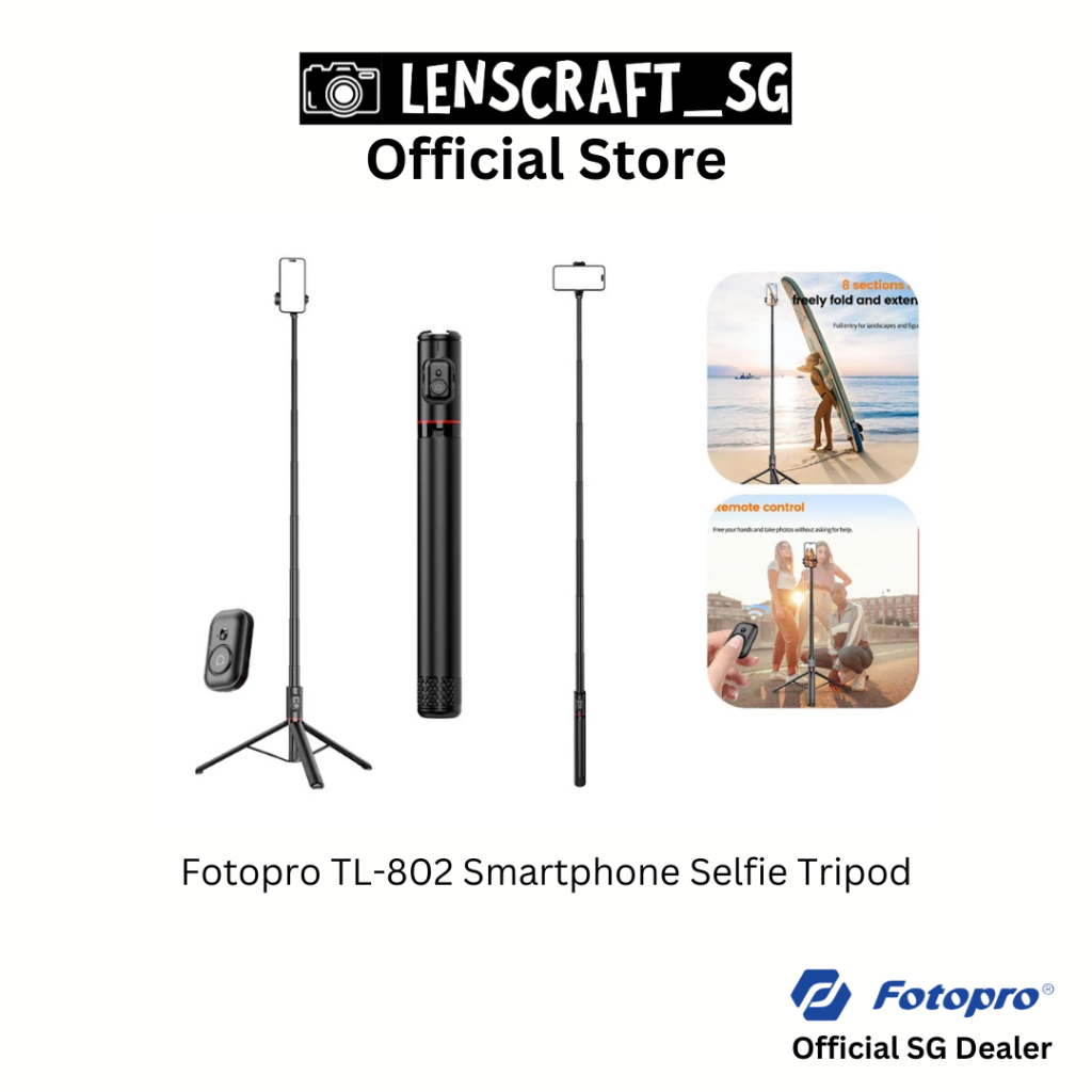 Fotopro TL-802 Compact Mini Tripod & Bluetooth Remote - All-in-One ...