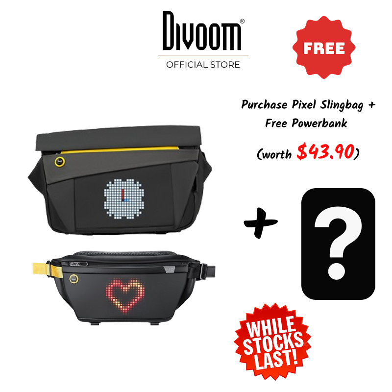 Divoom Pixoo SlingBag & V – LED Pixel Display Crossbody Bag, Tech ...