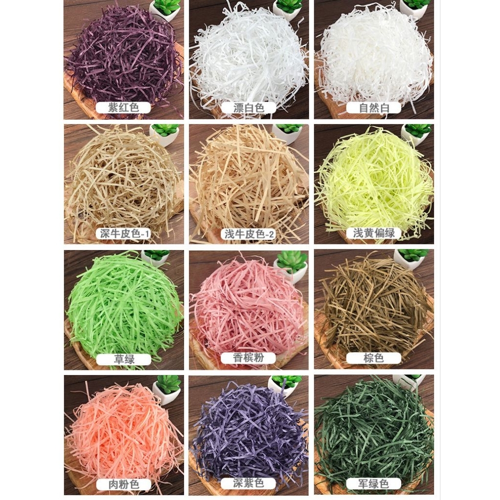 【SG SELLER】Raffia shredded paper, 10g, 20g, 50g, gift box filling color ...