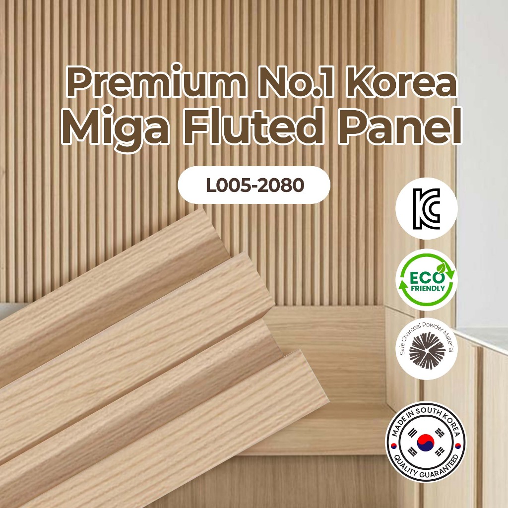 DEKOREA Miga Korean Louver Wall Panel Decoration Fluted Panel L005-2080 ...