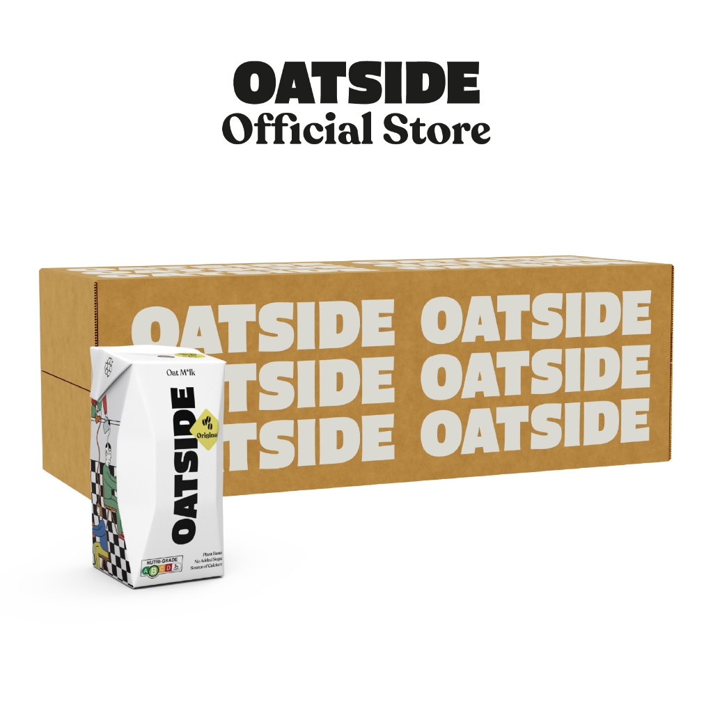 OATSIDE Barista Blend Original Oat Milk 200ml x 24 [1 Case] w Straw- Dairy Free, Creamy, Zero ...