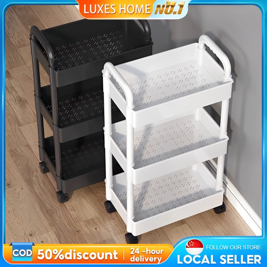 Trolley Cart Organizer Trolley Rack Storage 3/4/5 Tier With Wheels ...