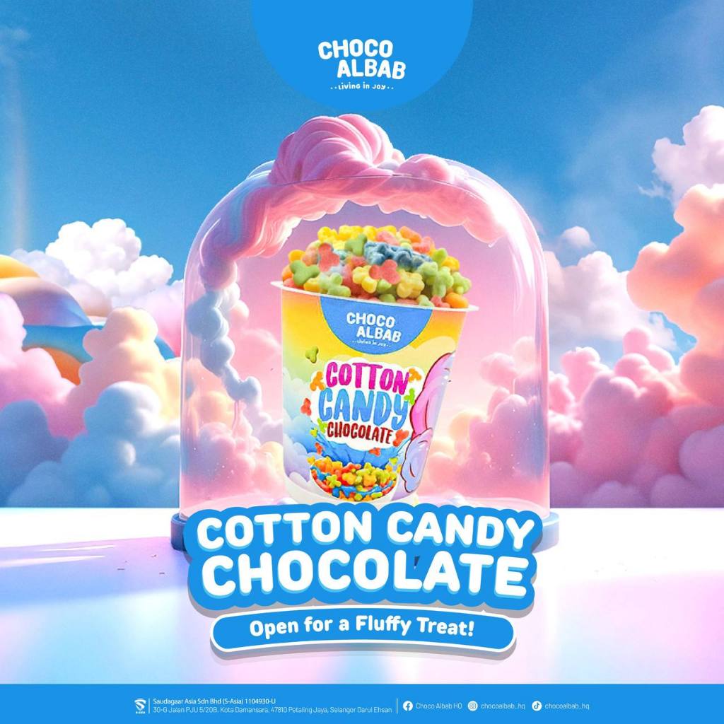 Choco Albab Cotton Candy Chocolate 85g | Limited Edition | Sweet & Fun ...