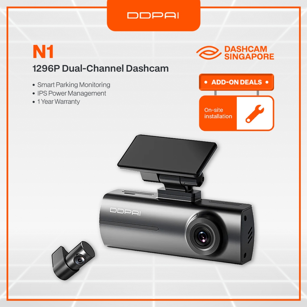 DDPAI N1 Dual Channel Car Camera | Simple Front and Rear Dashcam ...