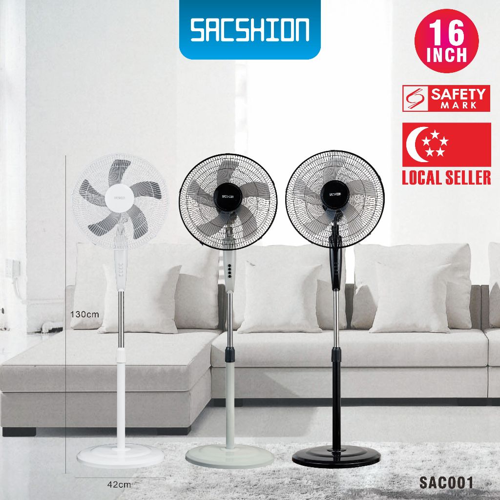 [Support Local]Sacshion SAC001 16 inch white black oscillation stand ...