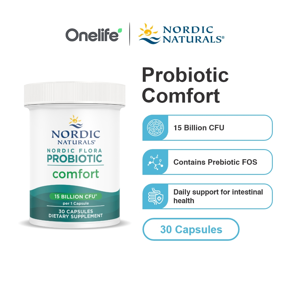 Nordic Naturals Nordic Flora Probiotic Comfort 15B CFU 30 Capsules ...