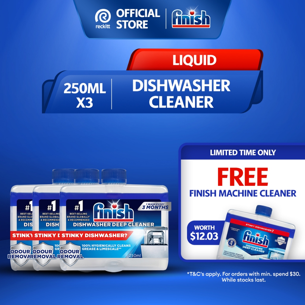 Finish Dishwasher Machine Cleaner 250ml Bundle of 3 | Shopee Singapore