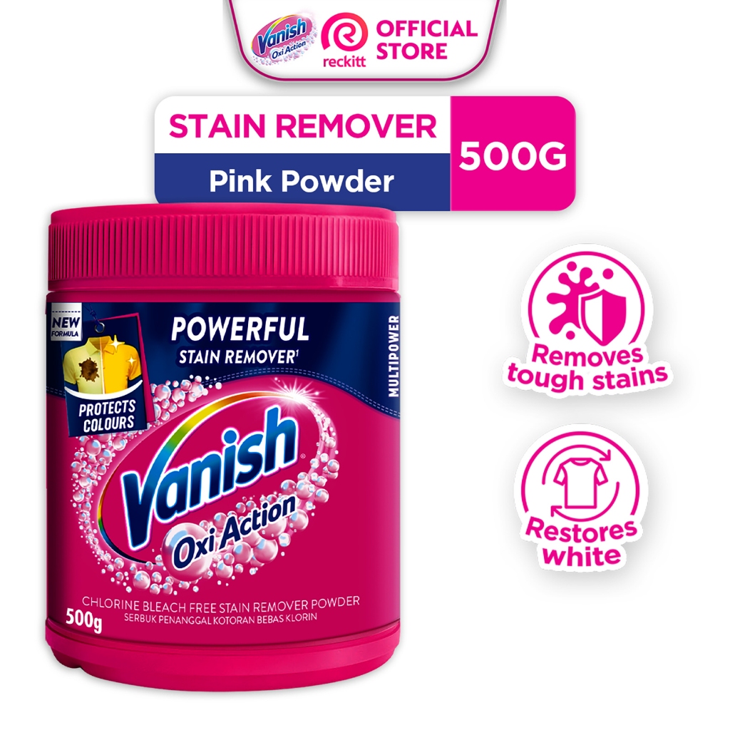 Vanish Stain Remover Detergent Powder Pink Oxi Action (500g) | Shopee ...