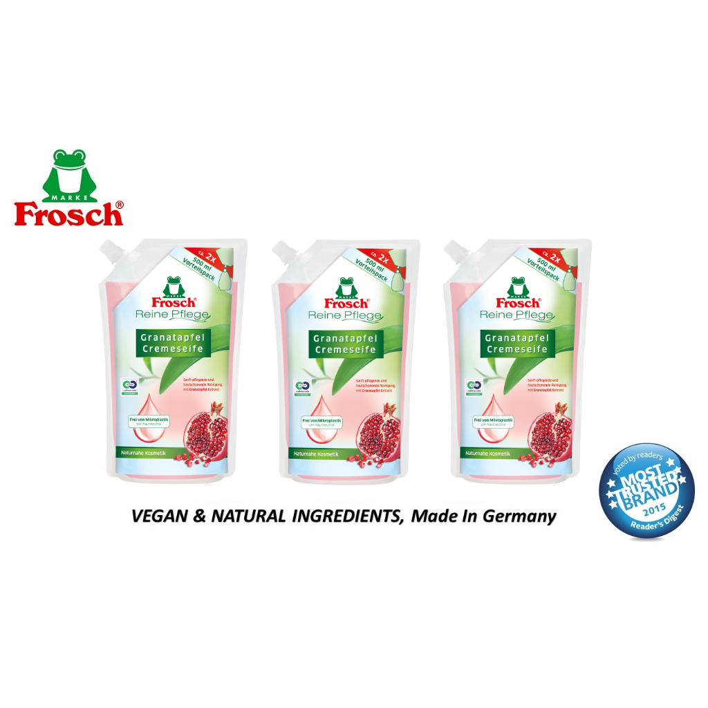 Frosch Pomegranate/ Aloevera Liquid Hand Soap Refill (3pcs x 500ml ...