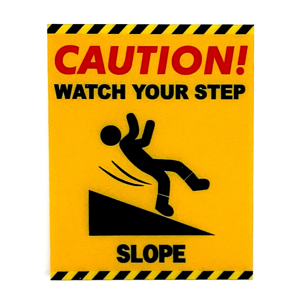 CAUTION WATCH YOUR STEP SLOPE SIGN/SIGNAGE | WARNING SIGN, INSTRUCTION ...
