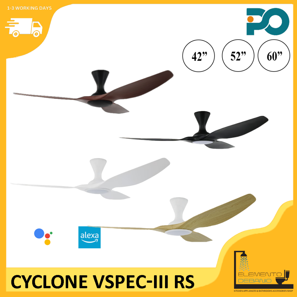 Point One Technology Cyclone VSPEC-III RS SMART Ceiling Fan (46"/52"/60 ...