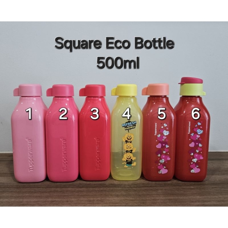 Tupperware Square Bottle Eco Bottle 500ml screw cap or flip top ...