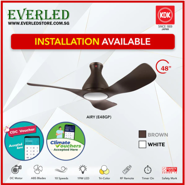 [FREE INSTALLATION] KDK Airy E48GP/E48HP (48")/ H56GP (56") Smart DC ...