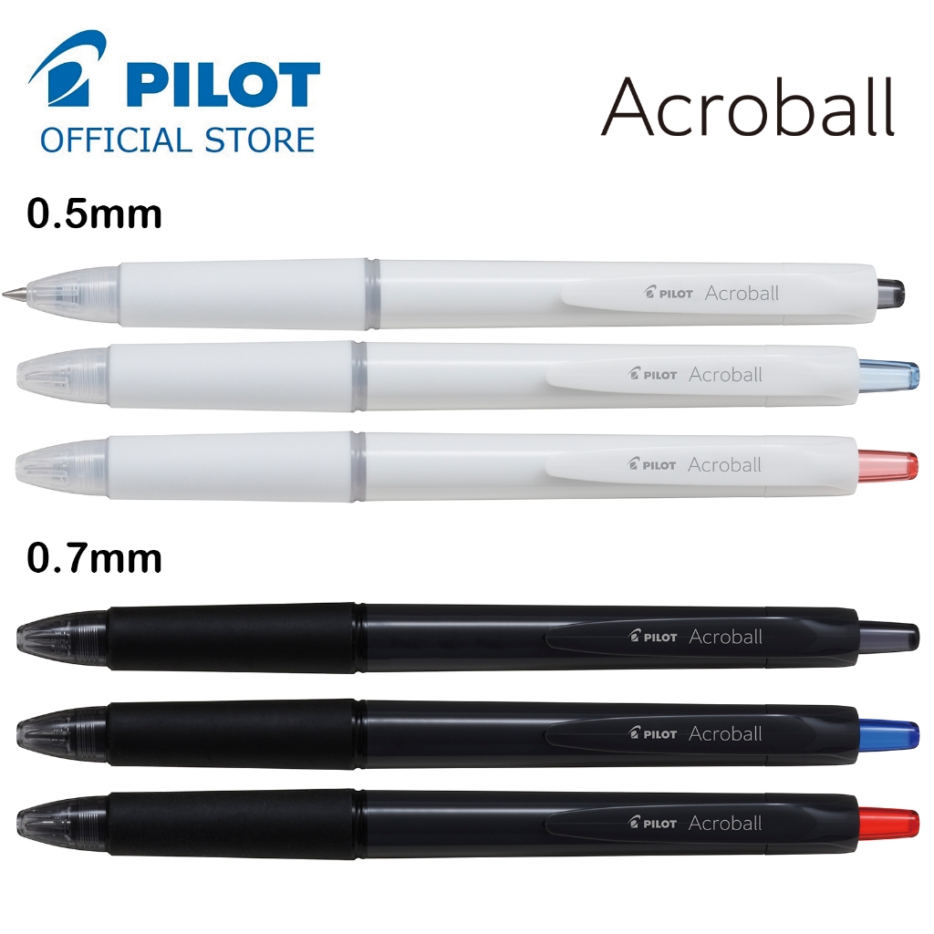 PILOT ACROBALL Pen - 0.5mm Nib (Extra Fine) BAB15EF, 0.7mm Nib (Fine ...