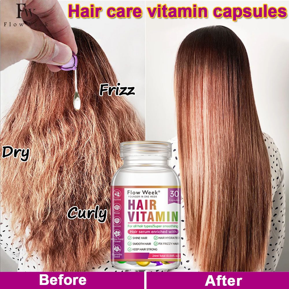 [Mixed Colors] Flowweek Hair Vitamin Capsules Repair Damaged Hair | Anti-Hair Loss | Smooth ...