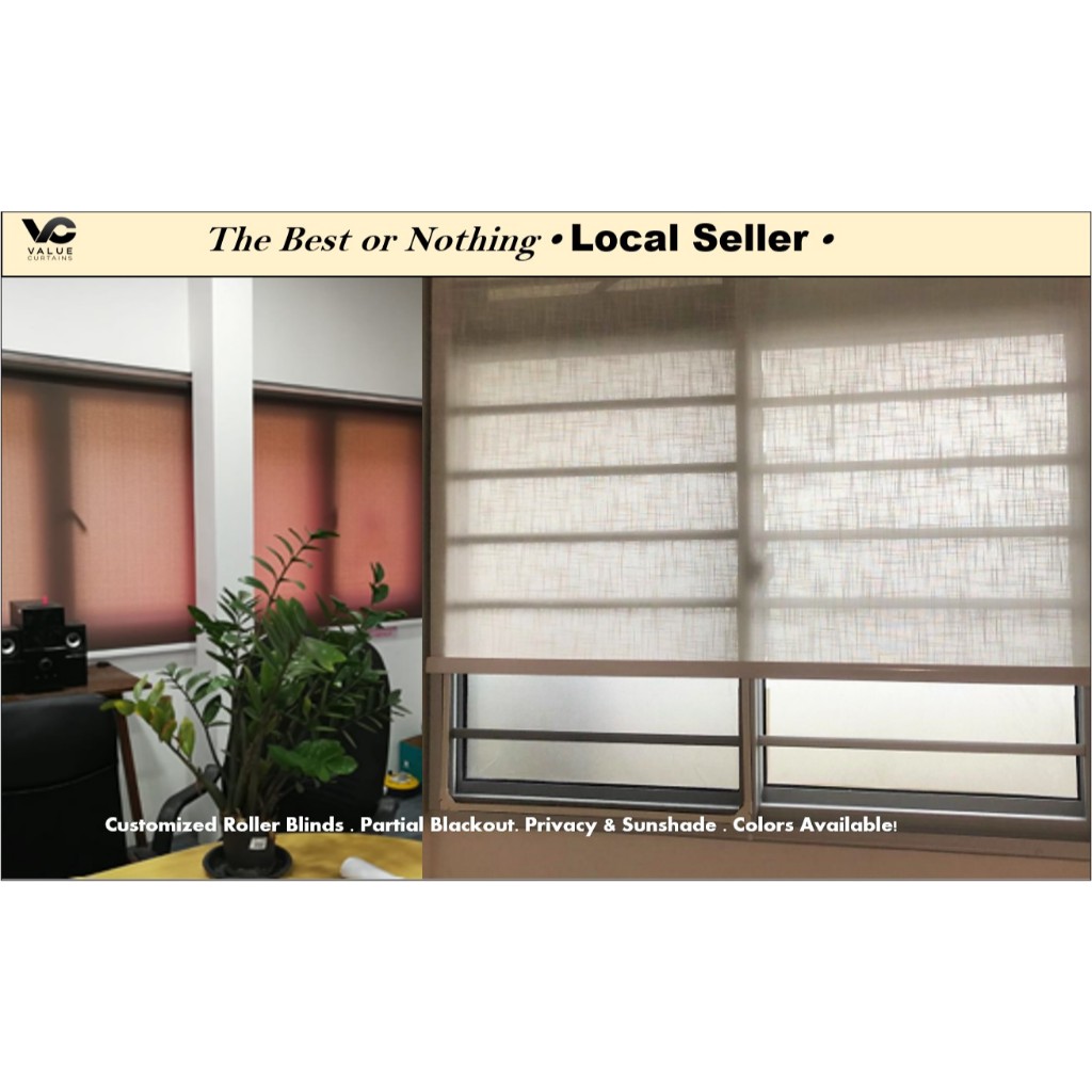 Partial Blackout Roller Blinds! (MANY COLORS AVAILABLE)-50-55% Blackout ...