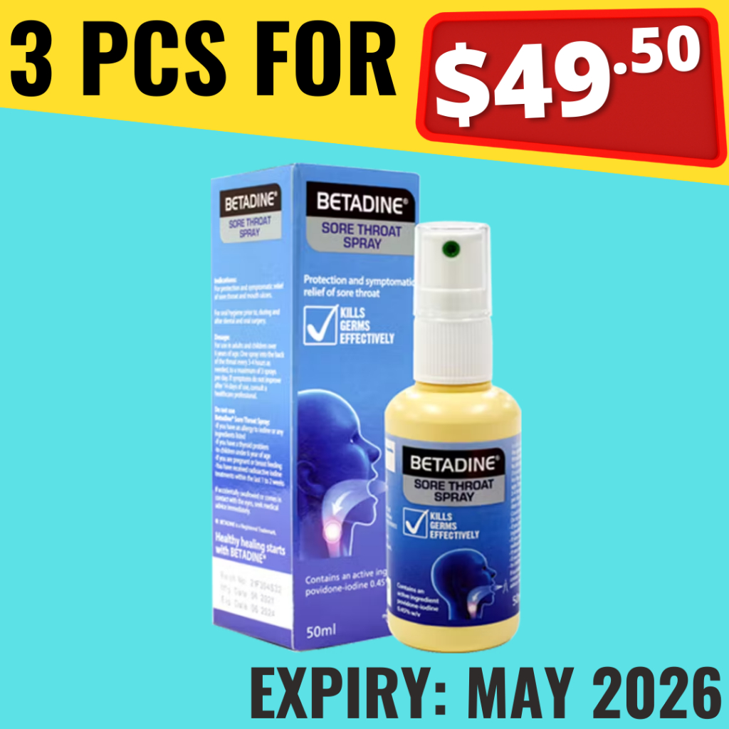 Betadine Sore Throat Spray 50ml Antiseptic Mouth Ulcer Bactidol Difflam ...