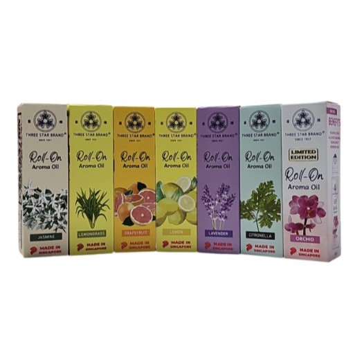 [Three Star Brand] Aromatherapy Medicated Oil with Roll (10ml) Made in ...