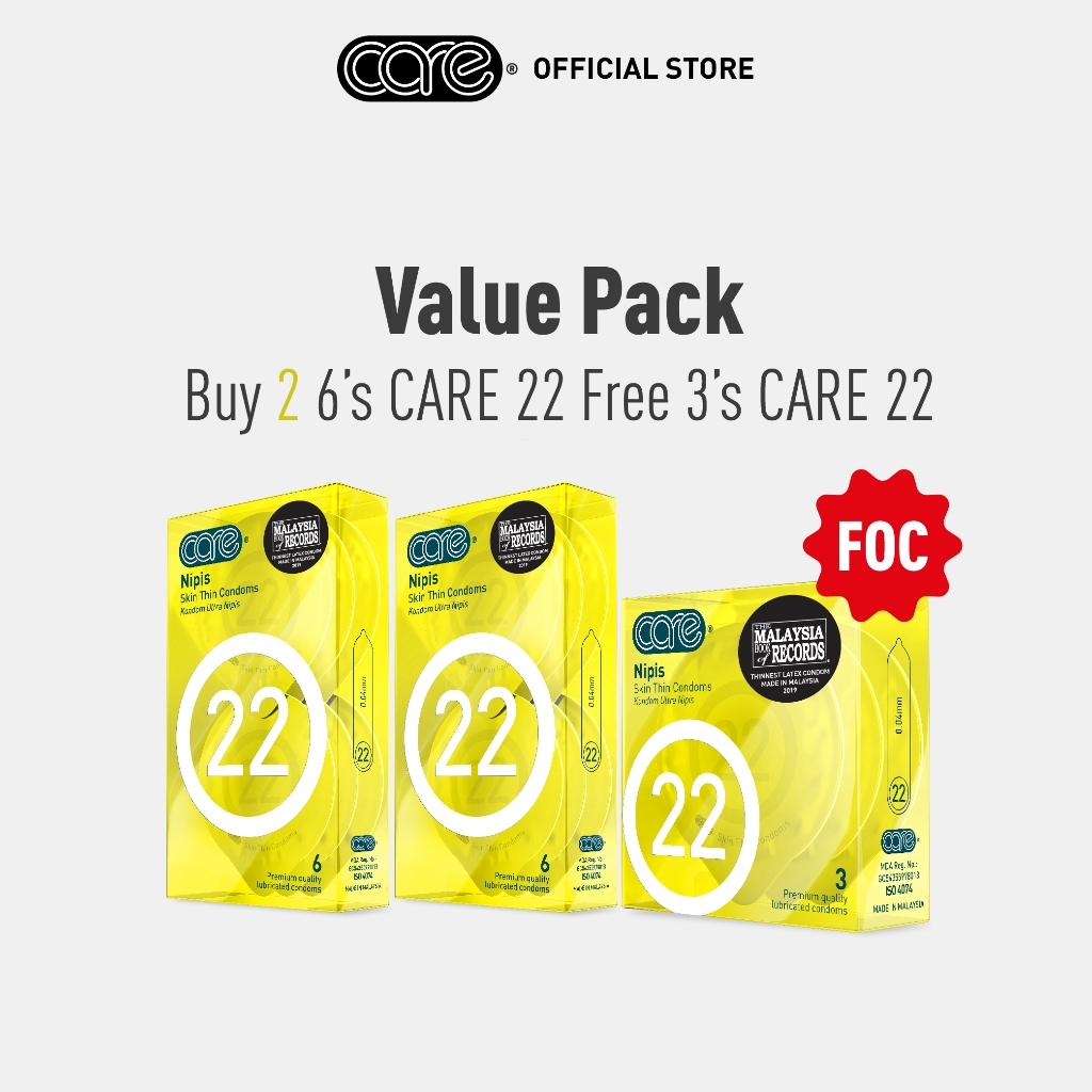 Care 22 Nipis Value Pack (22 6s FOC 3s) | Shopee Singapore