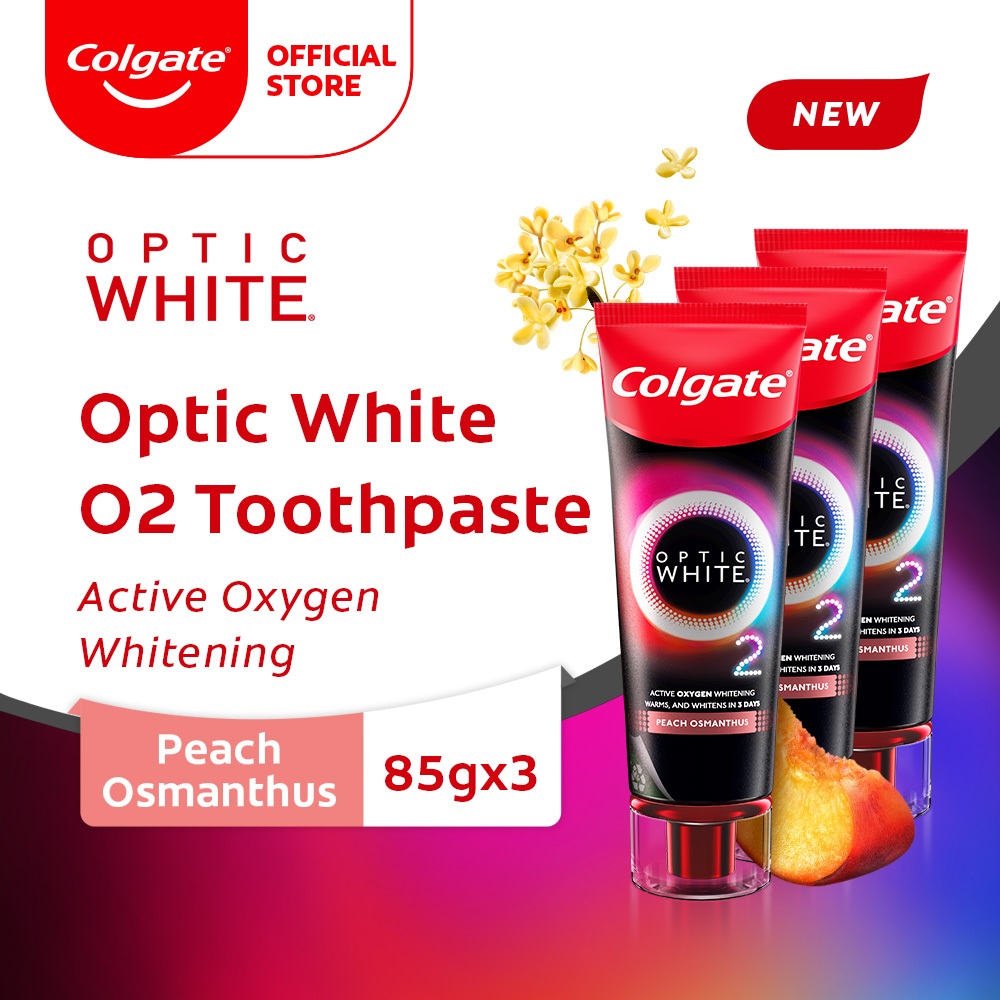 Colgate Optic White O2 Peach Osmanthus 85g [Bundle of 3] (61042923-3 ...