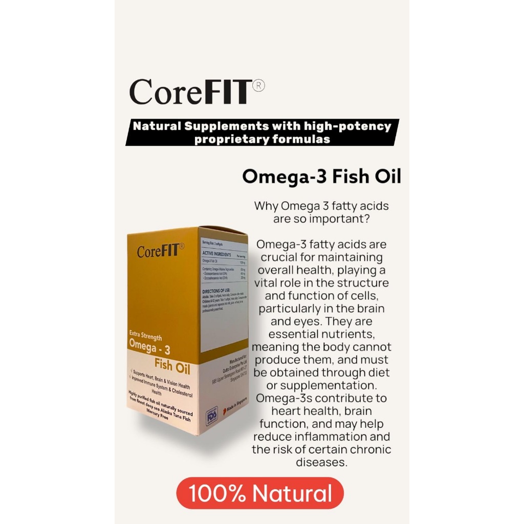 [SG Stock] CoreFit Extra Strength Omega-3 Fish Oil, Deep Sea Alaska ...