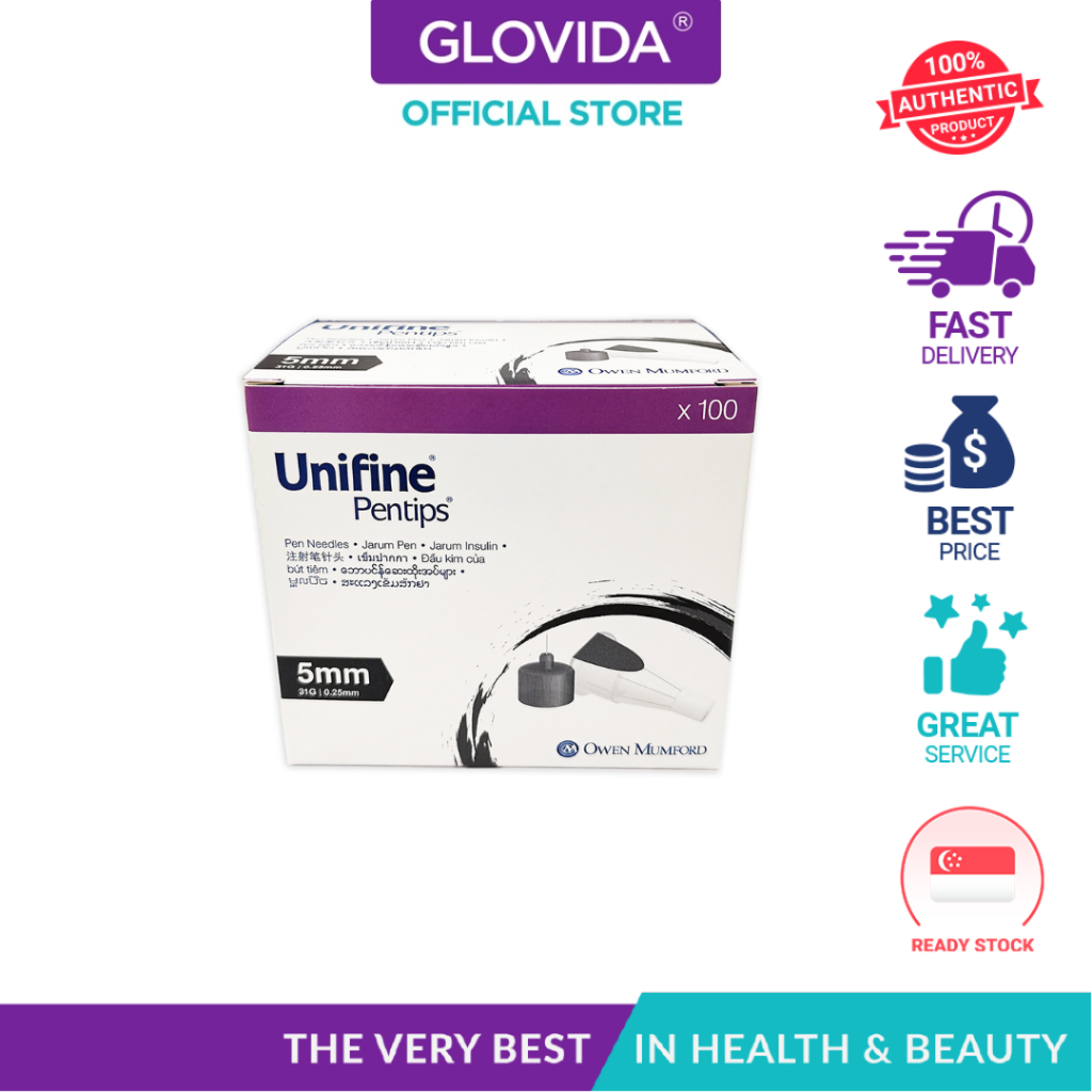 Unifine Pentips 5Mm 31G,100'S | Exp: Jan-2028 | Glovida | Shopee Singapore