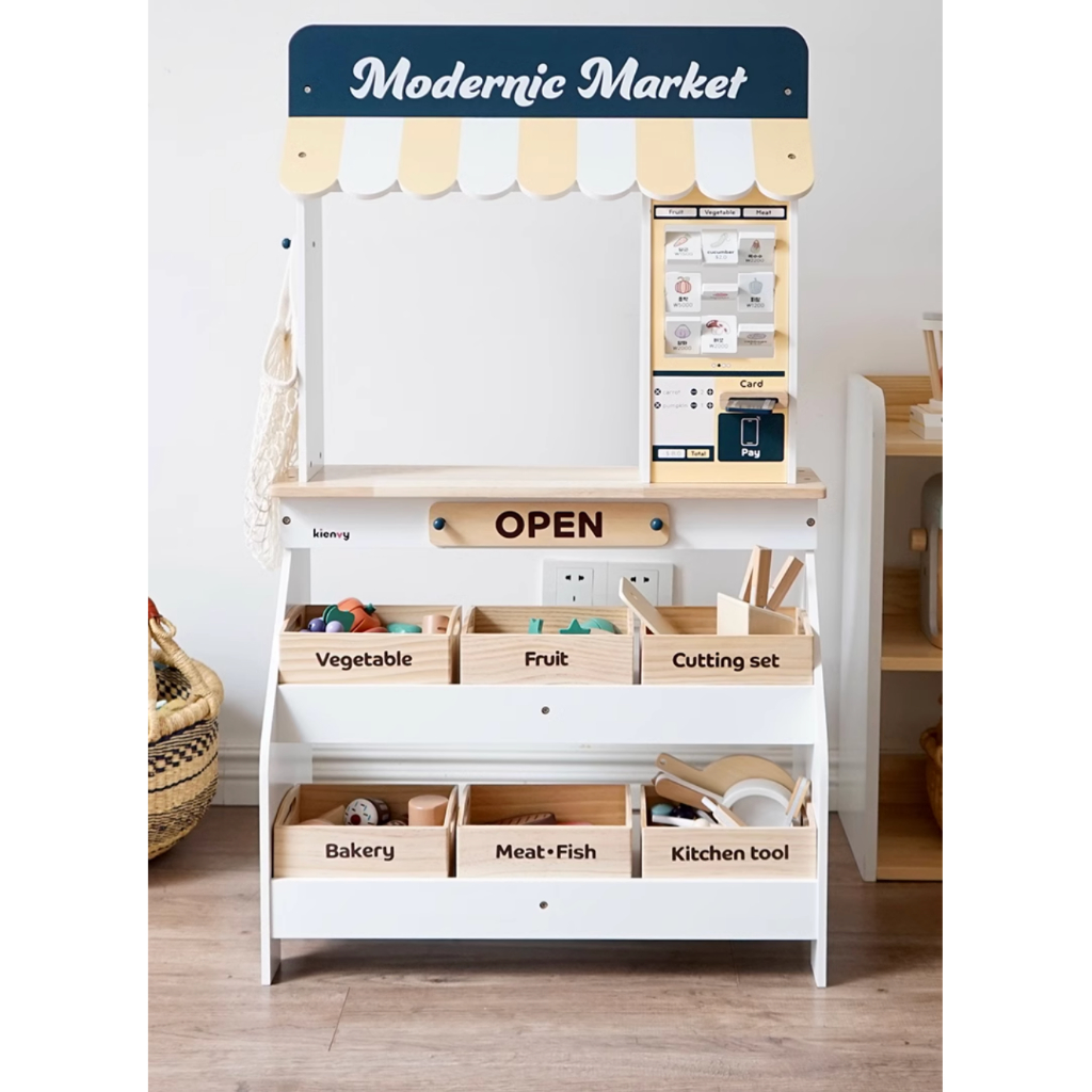 *SG In Stock* Toy Wooden Market Stall with Lots of Accessories | Shopee ...