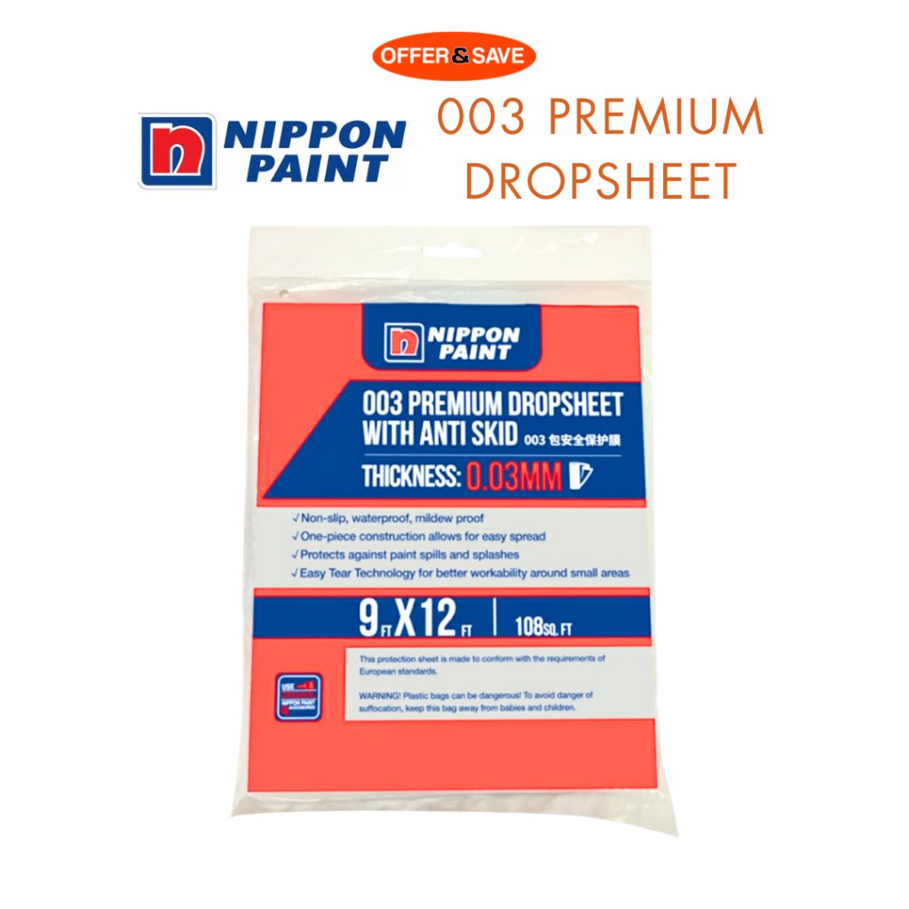Nippon Paint Premium Droop Sheet With Anti Skid / Painting Sheet / Drop ...