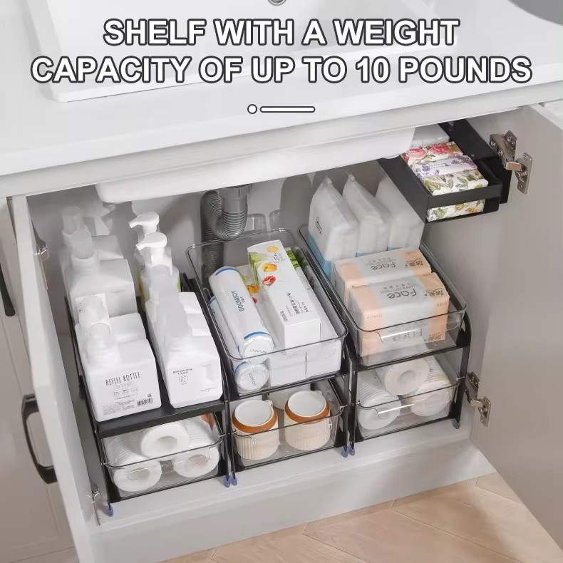 【SG stock】2/3 Tiers Undersink Pull Out Shelf Cabinet Storage Rack ...