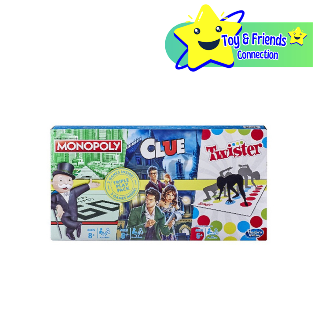 Hasbro Gaming Family Gaming Triple Play Pack, 3-Pack Includes Monopoly ...