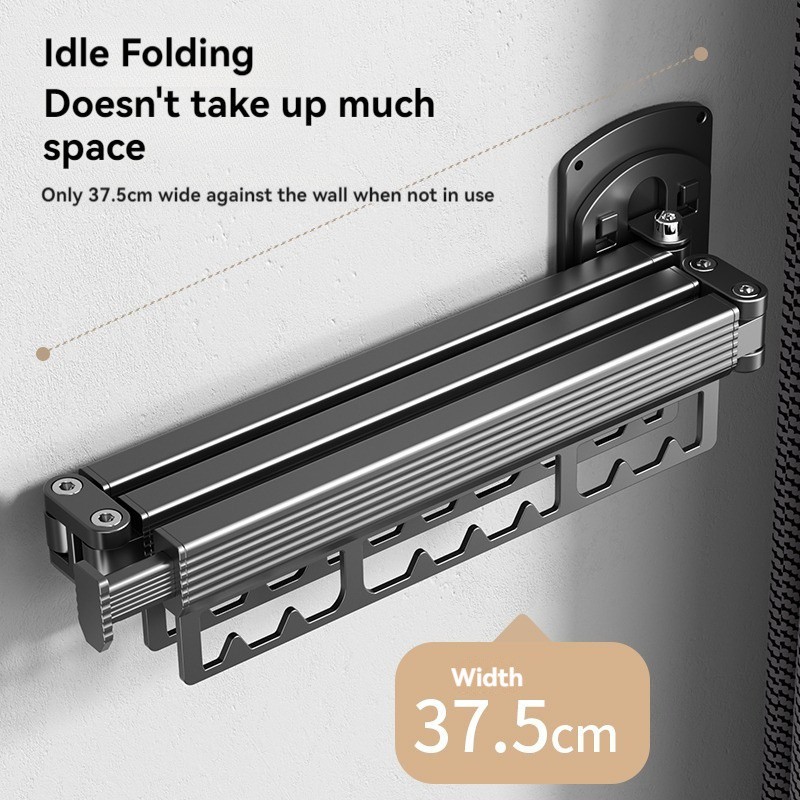 Wall Mounted Clothes Drying Rack Retractable Fold Away Clothes Dry ...