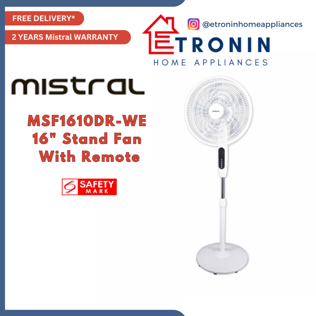 Mistral MSF1610DR-WE 16" Stand Fan With Remote | Shopee Singapore