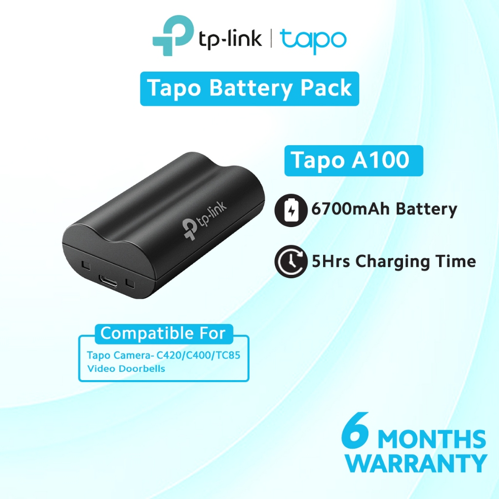 TP-Link Tapo A100 6700mAh Battery Pack | 5 hour Charging Time | 6-way ...
