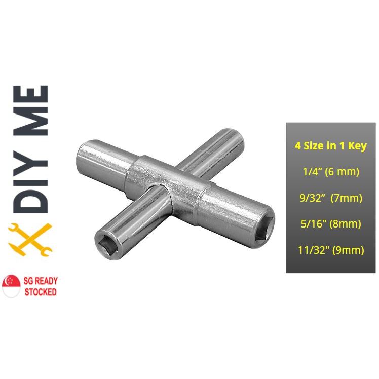 [LOCAL SG] 4 Way Tap Key with 4 different sizes Cross Key Tap Key Made ...