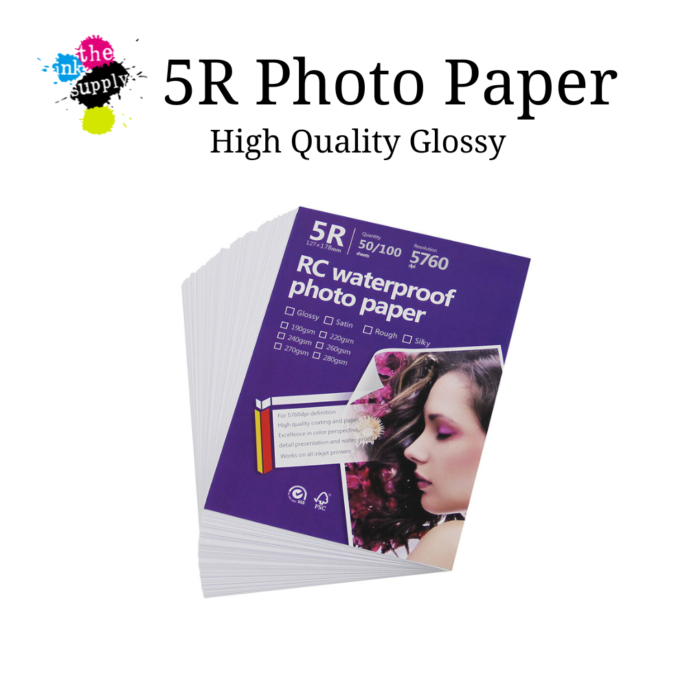 [100pcs] 5R Glossy Photo Paper for Inkjet Printer Photo Printing Photo ...
