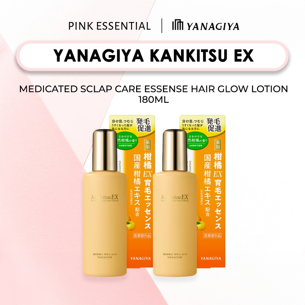 JAPAN Yanagiya [Set for YOU] Kankitsu Medicated Scalp Care Essense Hair Glow Lotion Citrus EX ...