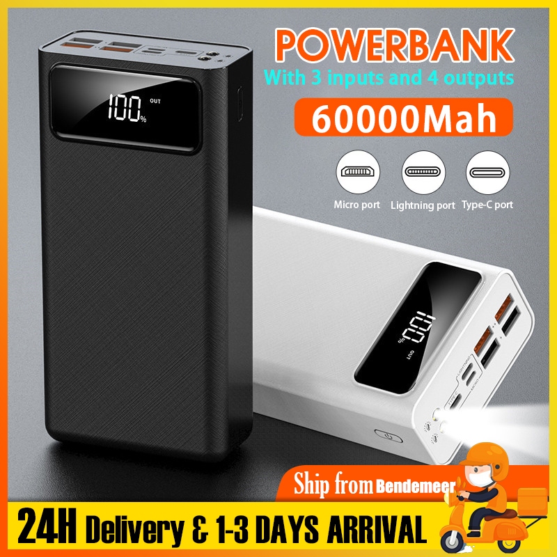 【SG】60000mAh Power Bank 4 USB Fast Charging Powerbank LED Digital ...
